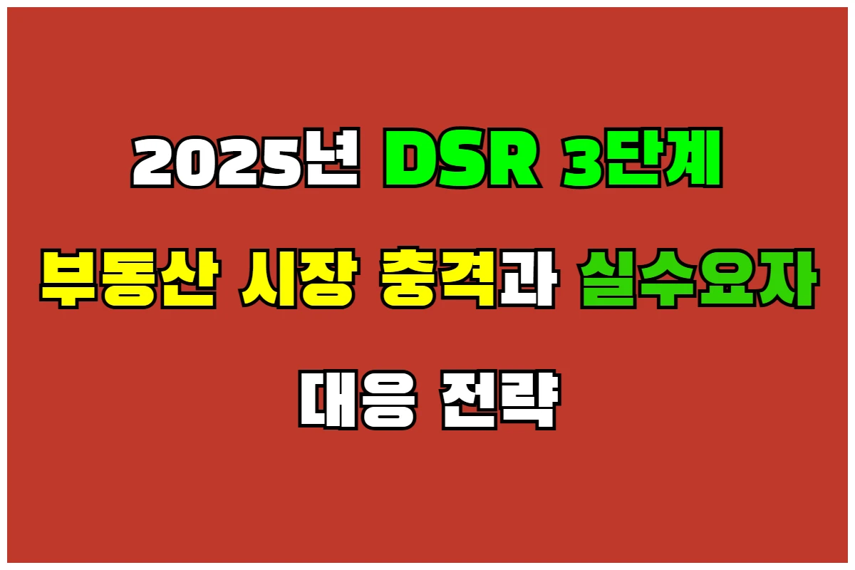 2025년 DSR 3단계 완벽 분석: 부동산 시장 충격과 실수요자 대응 전략 • 비교의 맛, 배움의 맛